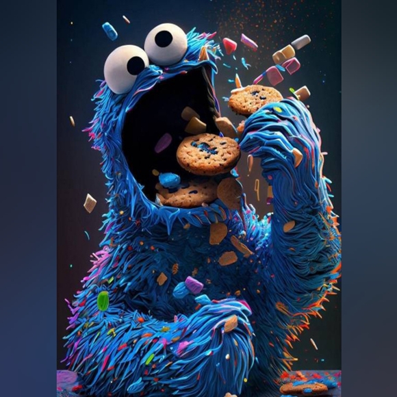 Art | Cookie Monster Diy 5d Full Round Drill Diamond Painting | Poshmark